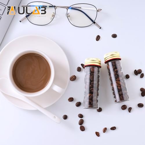 ULAB Scientific Sample Tubes 25ml with Screw Caps, Small Spice Containers 1oz, Makarthy, 3.3 Borosilicate Glass Tubes, Caps in Aluminum Material, Pack of 12, UTT1005