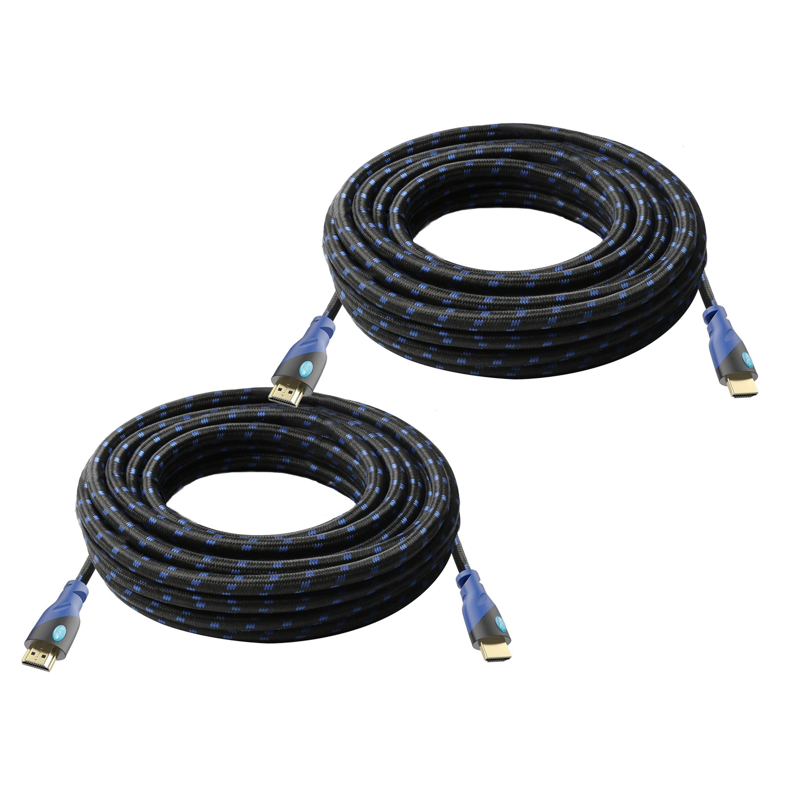 AURUM CABLES 20ft HDMI Cable 4K@60Hz Ultra HD, High Speed with Ethernet HDMI Cable Braided Nylon & Gold Connectors, ARC, CL3 Rated - Compatible with TV, PC, Monitor, Laptops, PS3, PS5, PS4