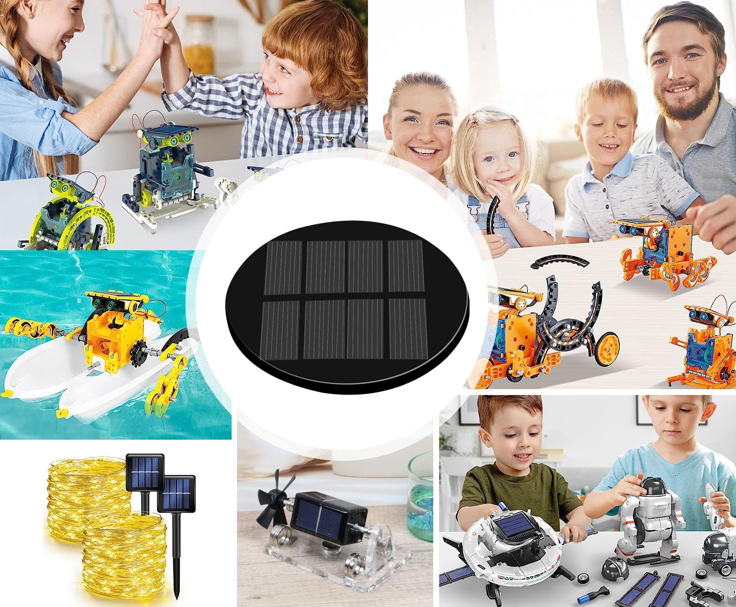 5Pcs Mini Solar Panels for Solar Power, 4V 130mA Mini Solar Panel Kit DIY Electric Toy Photovoltaic Cells Solar Epoxy Cell Charger Diameter 2.87"(73mm)