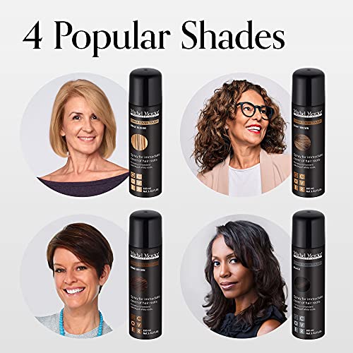 Michel Mercier Hair Root Touch Up Spray | No-Mess Instant Hair Dye with Unique Applicator | Natural Looking Hair Color (Black)
