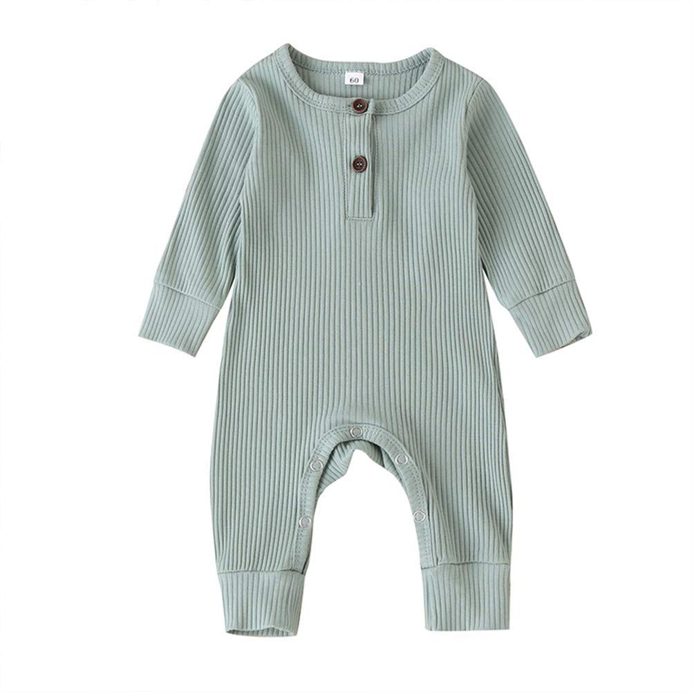 niceclould Newborn Baby Boy Girl Knitted Romper Jumpsuit Solid Long Sleeve Legging Bodysuit Playsuit Clothes Winter 0-18M (Light Green, 0-3 Months)