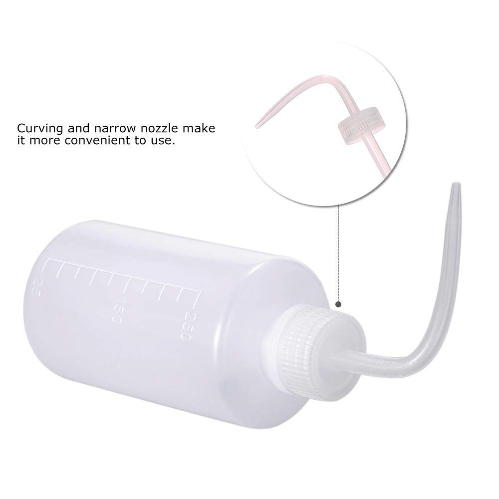 Beoncall Tattoo Wash Bottle, 2Pcs 500ml Safety Tattoo Wash Bottle Watering Tools,Economy Plastic Squeeze Bottle for Tattoo Supplies(500ml / 16oz)