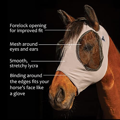 Professional's Choice Comfort-Fit Pony Fly Mask - Charcoal - Maximum Protection and Comfort for Your Horse