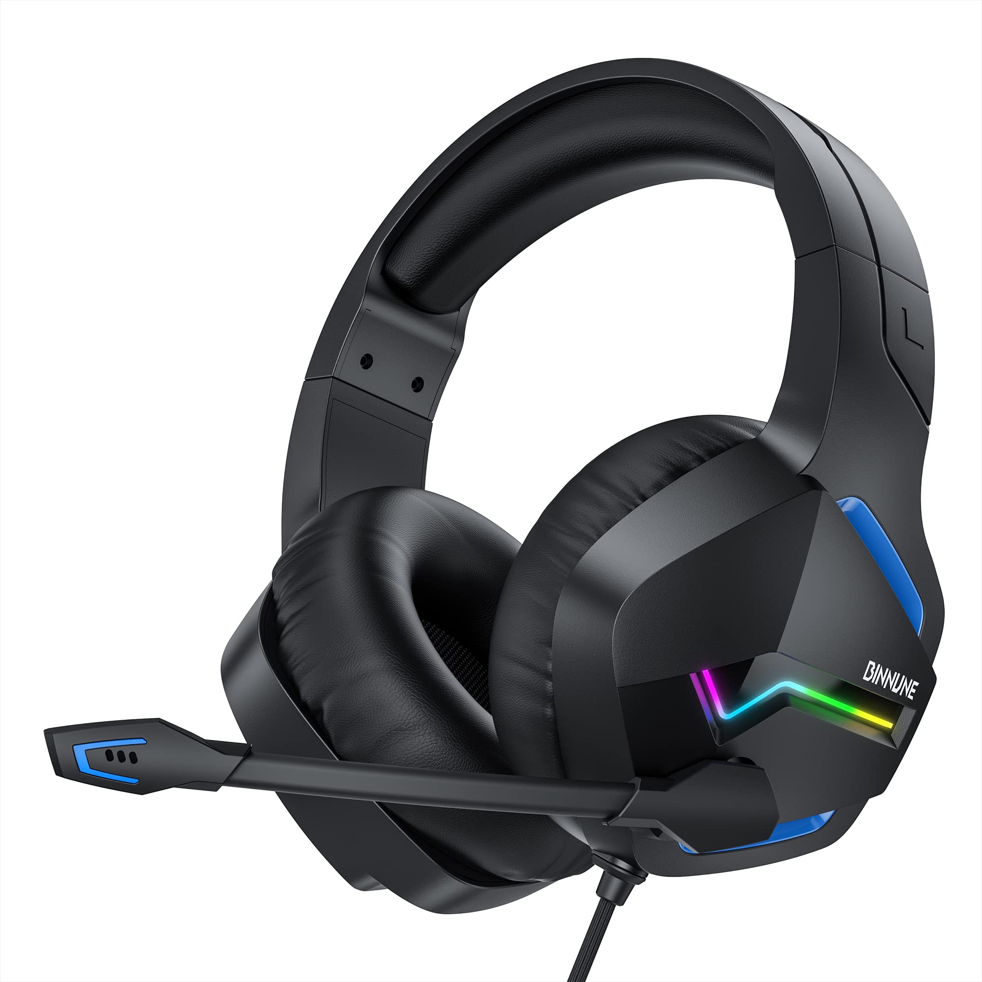 BINNUNE Gaming Headset with Microphone for PS4 PS5 Xbox One PC PlayStation 4 Xbox 1 Game Audifonos Gamer Headphones with Mic (3.5MM)