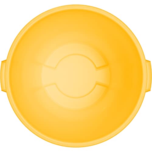 Carlisle FoodService Products Bronco Yellow 32 Gallon Round Waste Bin Trash Container - 84103204 - Pack of 4
