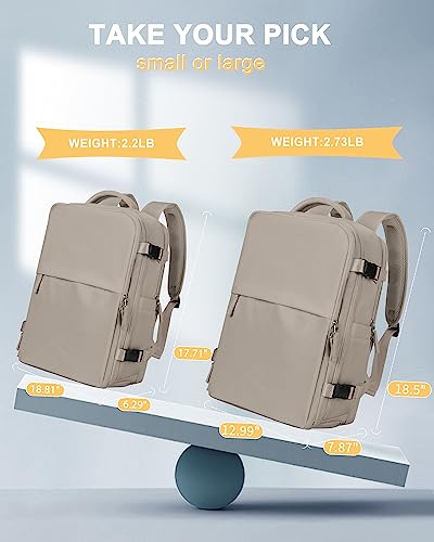 bergsalz Brown Travel Backpack Essentials For Women Men Airline Approved Personal Item Travel Bag Carry On Bag Gym Waterproof Backpack Purse College Laptop Bag