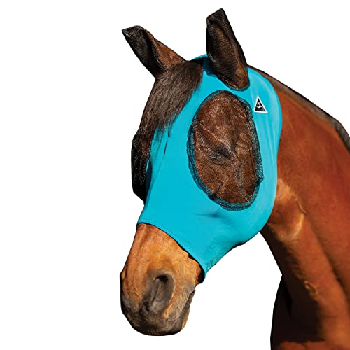 Professional's Choice Comfort-Fit Warm Blood Fly Mask - Pacific Blue Pattern - Maximum Protection and Comfort for Your Horse