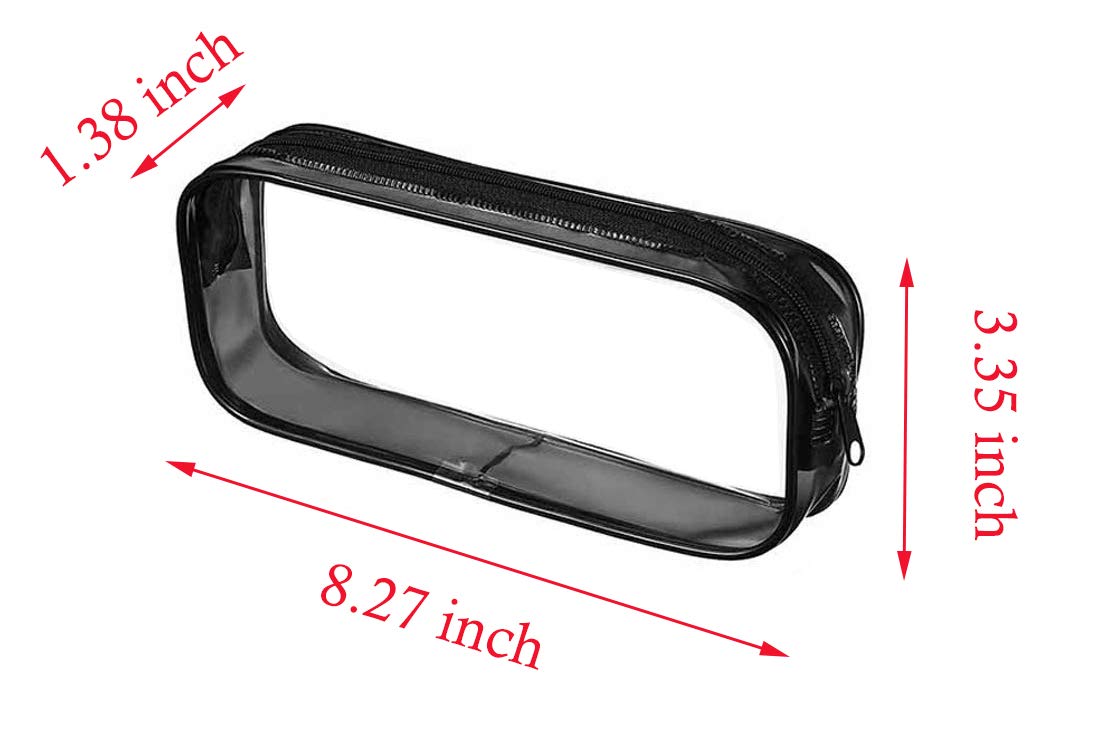 sowaka 2 Pcs Cosmetic Pouch Bag with Zipper Transparent Waterproof PVC Pencil Case Large Capacity Toiletry Bags for Travel Home Office Make up Brushes Storage