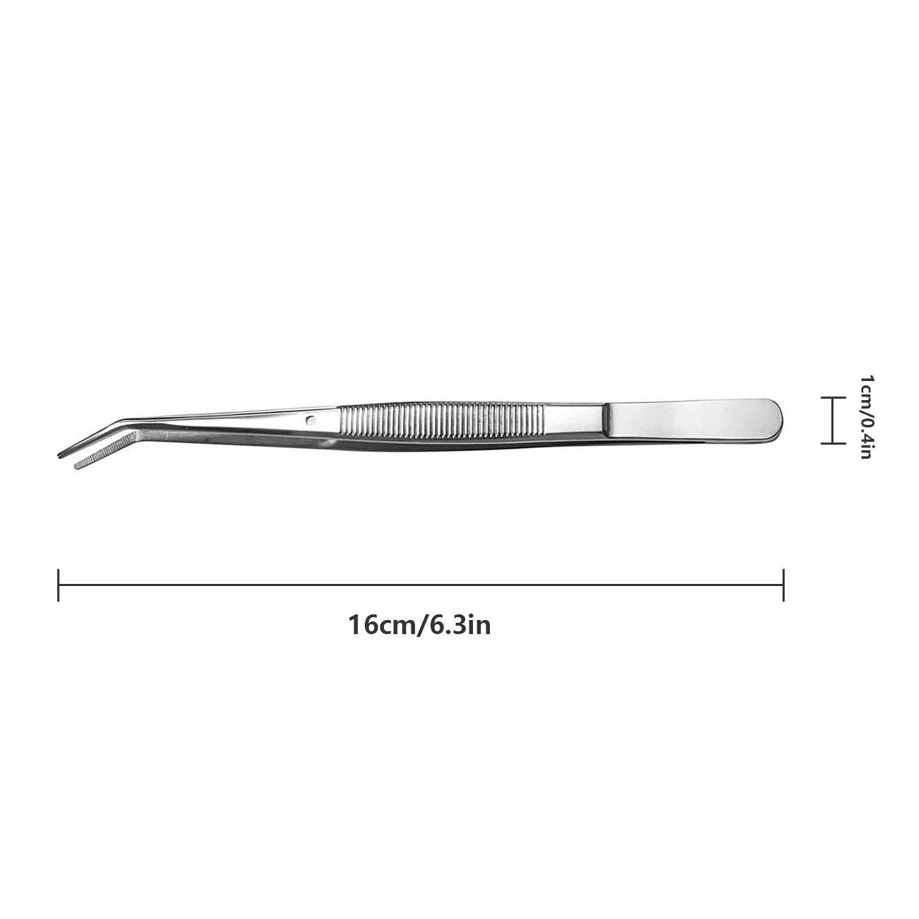 Stainless Steel Tweezers, with Curved Serrated Tip Multipurpose Tweezers Sewing Machine Tweezers Forceps for Craft Repairing (5PCS)