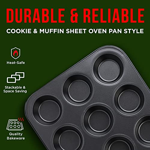 Baking Set β 6 Piece β Deluxe Non Stick Black Coating Inside and Outside β Carbon Steel Bakeware Set β PFOA PFOS and PTFE Free by Bakken