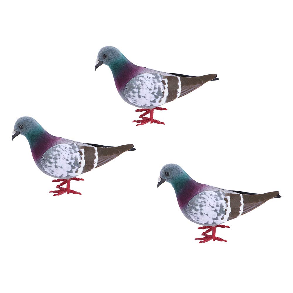 3pcs Simulation Foam Pigeon Model,Artificial Imitation Animal Fake Pigeon Home Garden Ornament Miniature Decoration