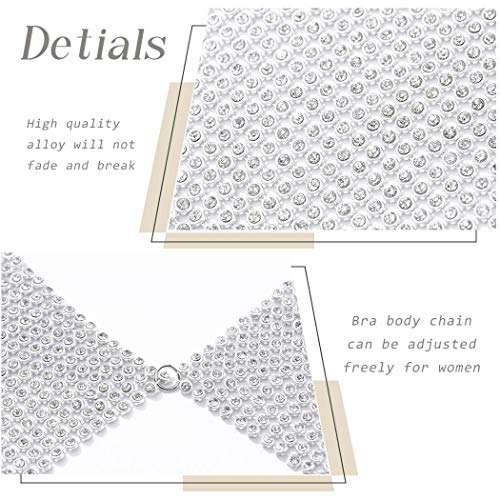 Bodiy Boho Crystal Body Chains Bra Silver Sexy Bikini Body Chain Jewerly for Women and Girls
