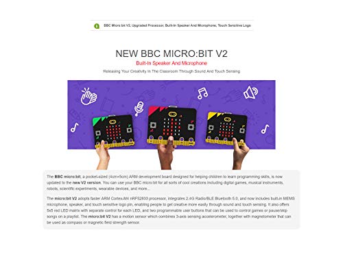 Waveshare BBC Micro:bit V2 Upgraded Processor Built-in Speaker and Microphone with Touch Sensitive Logo