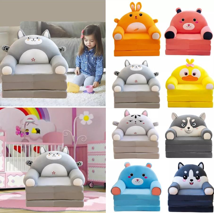 ASOUT Comfy Toddler Chairs for Kids - High Density Foam Kids Sofa,Foldable Blue Princes Chair for Toddlers 1-3