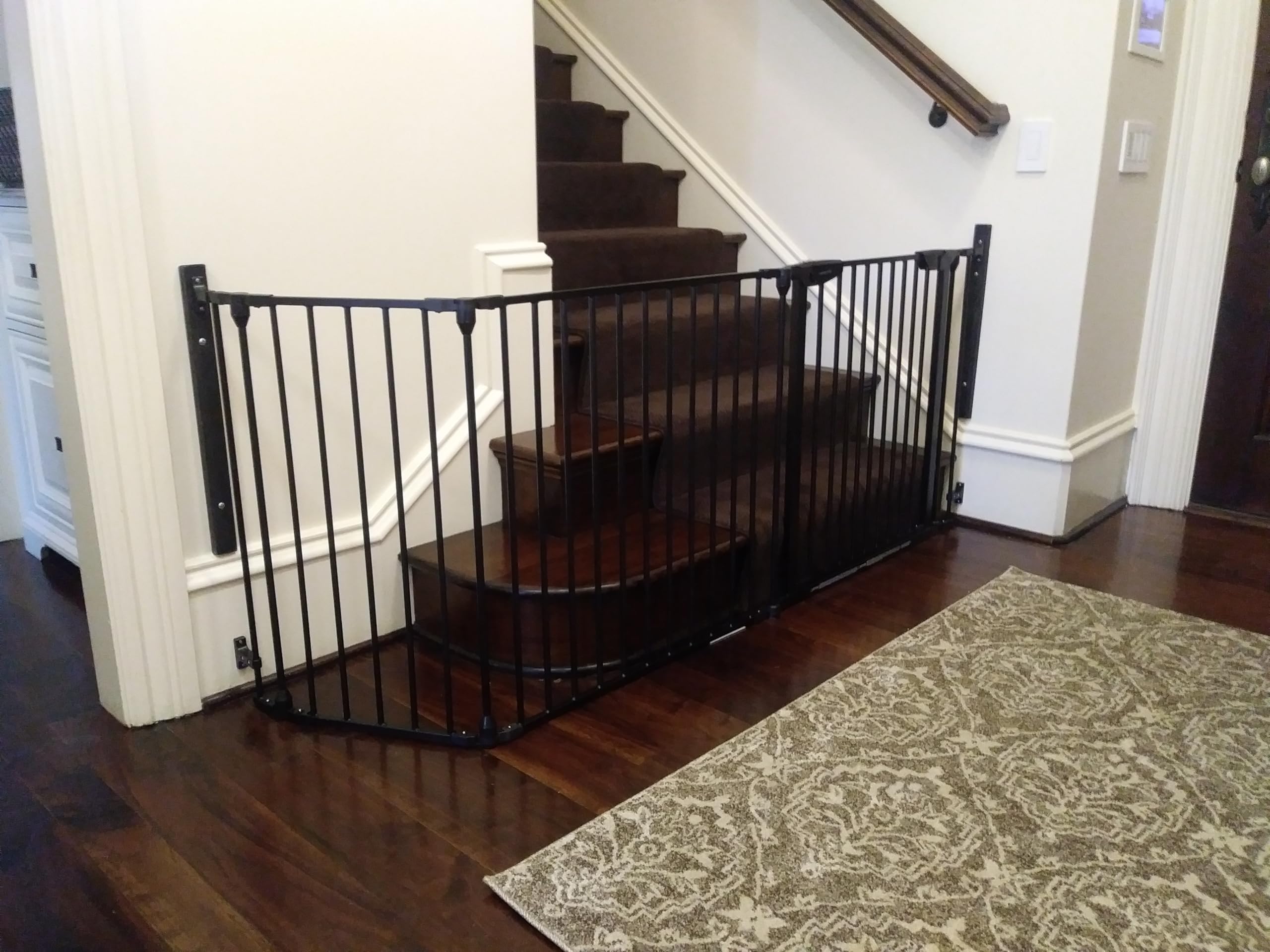 Cardinal Gates EX100 XpandaGate Expandable Baby Gate - Extra Wide Dog Gate - Adjustable Safety Gate for Kids & Pets - 30 to 90 Inches Wide - Black