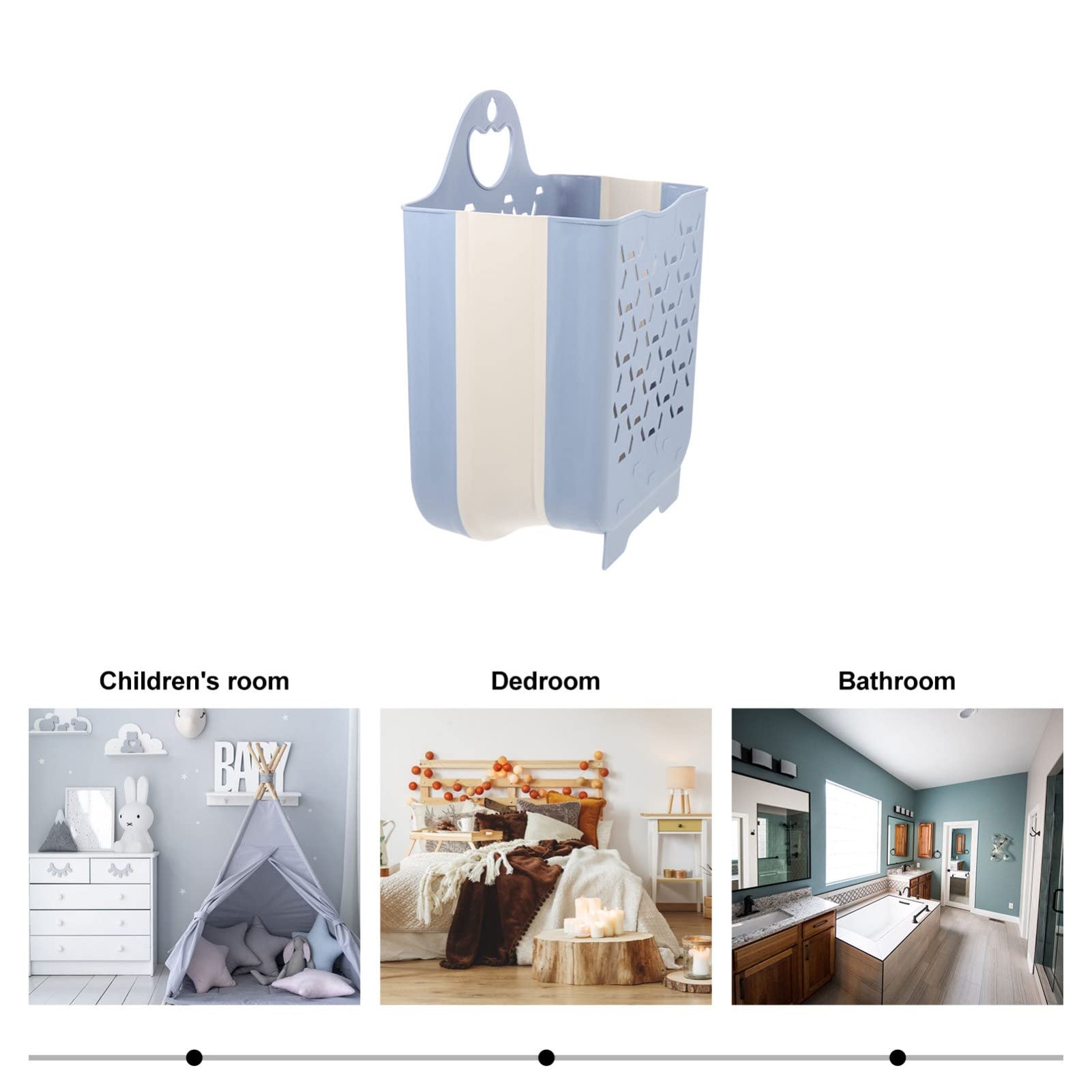Zerodeko Collapsible Laundry Basket Wall Mount Laundry Basket Laundry Hamper Sundries Storage Holder Clothes Basket Dirty Clothes Organizer Basket for Clothes Basket for Laundry