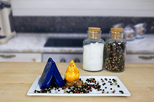 Boston Warehouse Tent and Campfire Salt & Pepper Shakers, 2 Piece Set, Ceramic