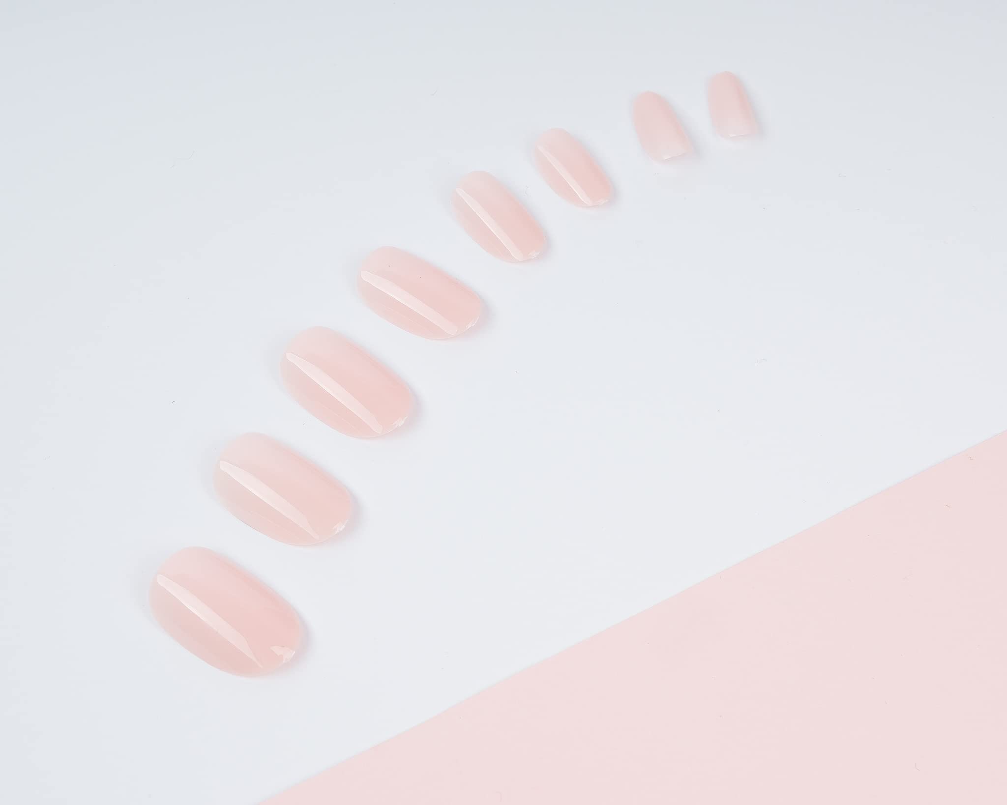 Invogue Coloured Oval Nails - Baby Pink (24 Pieces)