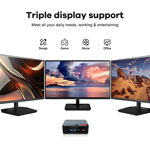 Beelink Mini PC, AMD Ryzen 5 5560U(6C/12T, Up to 4.0GHz), 16GB DDR4 RAM 500GB NVMe SSD, SER5 Mini Desktop Computer Support 4K@60Hz Triple Output/WiFi6/BT5.2/DP1.4/HDMI2.0/USB3.2 for Gaming/Office/Home