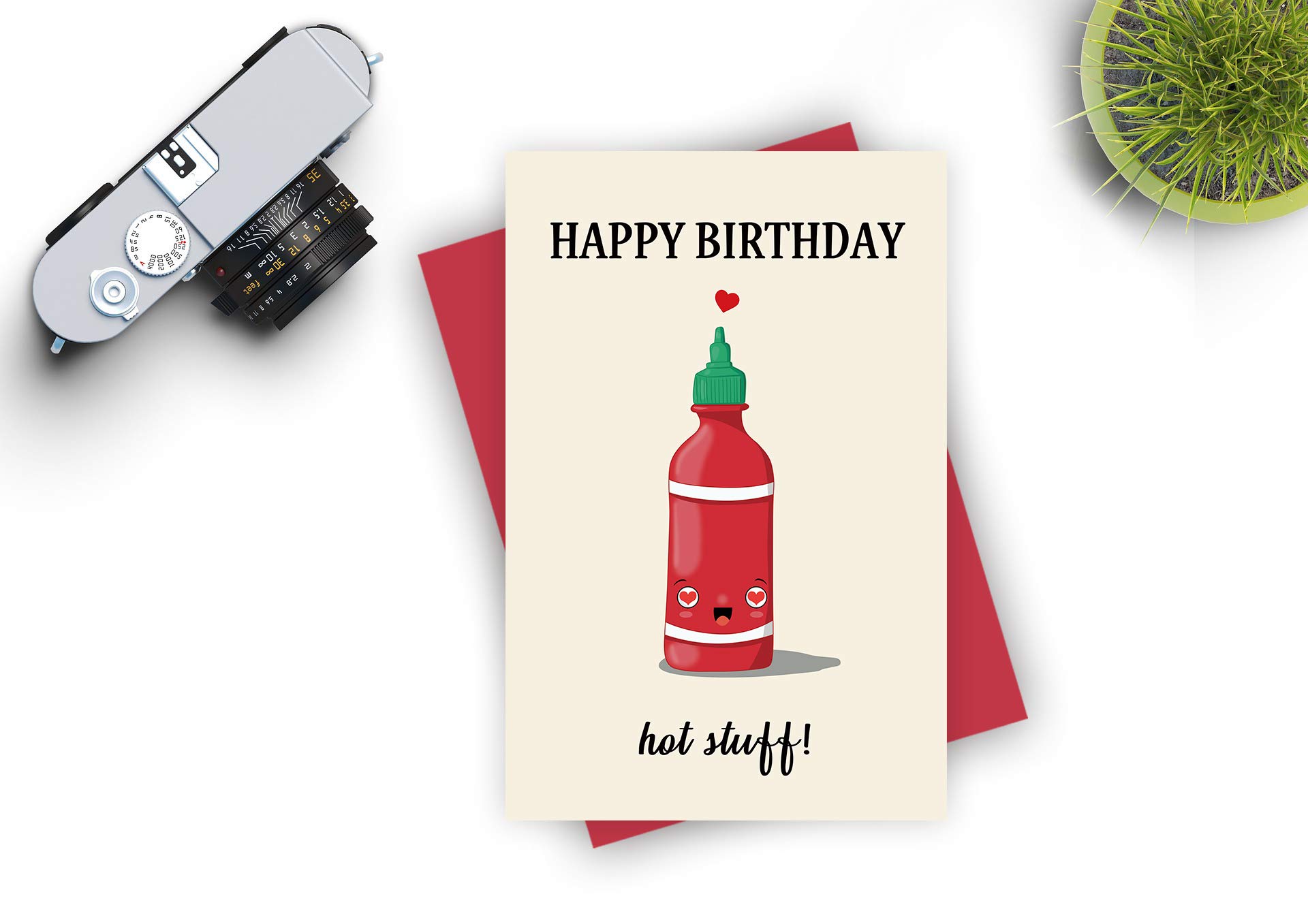 Happy Birthday Hot Stuff Birthday Card | Funny Birthday Card for Boyfriend Husband | Bday Greeting Card for Him Her