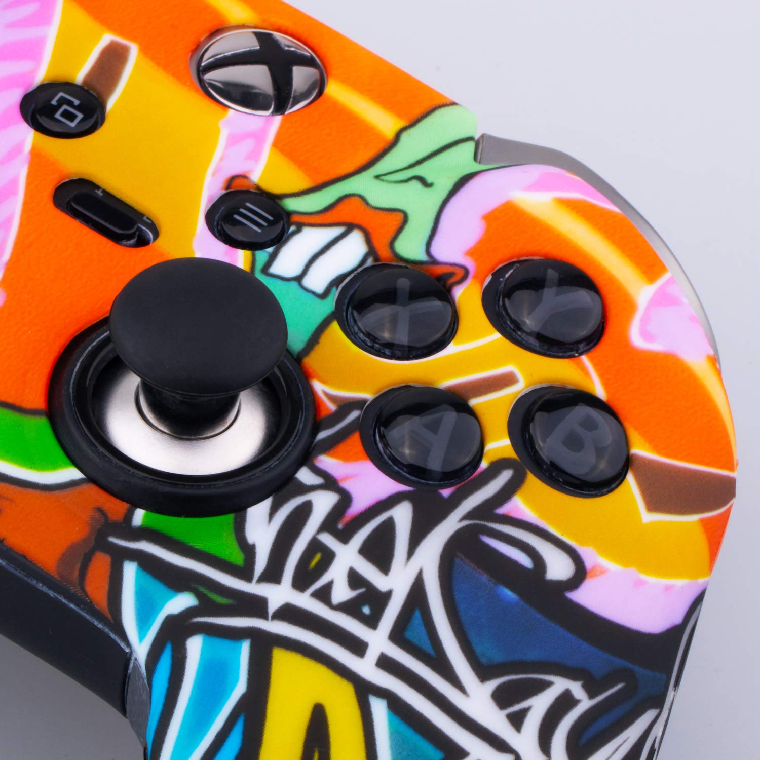 9CDeer 1 x Protective Customize Transfer Print Silicone Cover Skin Cartoon Paints + 6 Thumb Grips Analog Caps for Xbox Elite Wireless Controller Compatible with Official Stereo Headset Adapter