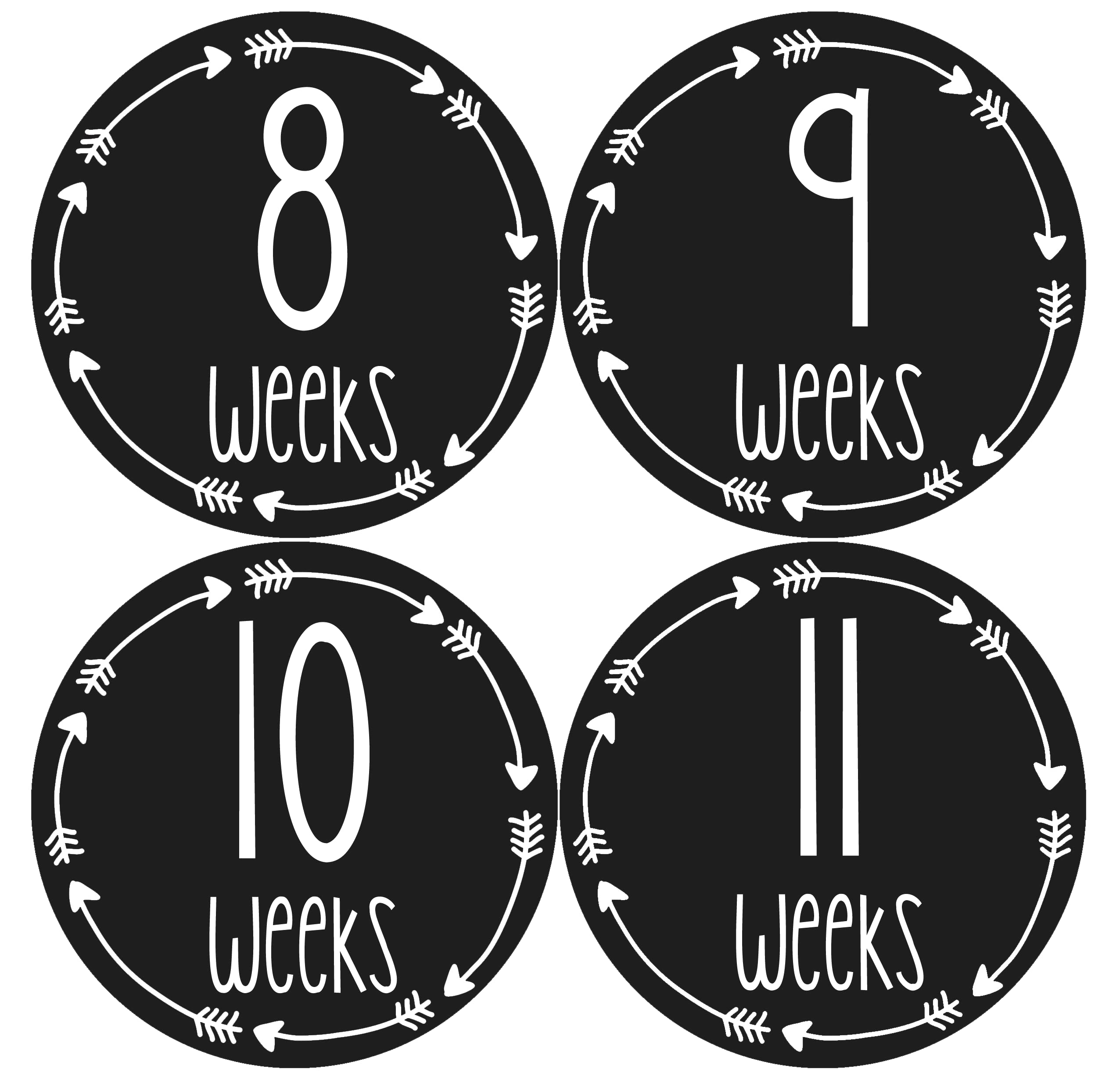 Months In Motion Pregnancy Weekly Belly Growth Stickers - Week to Week Pregnant Expecting Photo Prop - Maternity Keepsake - Baby Bump - Large Set of 36 Weekly Photo Sticker