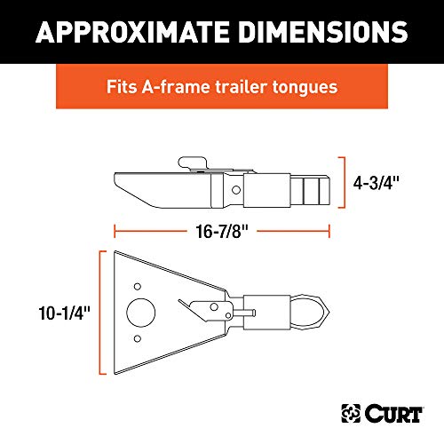 CURT 25227 Black A-Frame Trailer Coupler, 2-5/16-Inch Hitch Ball, 12,500 lbs