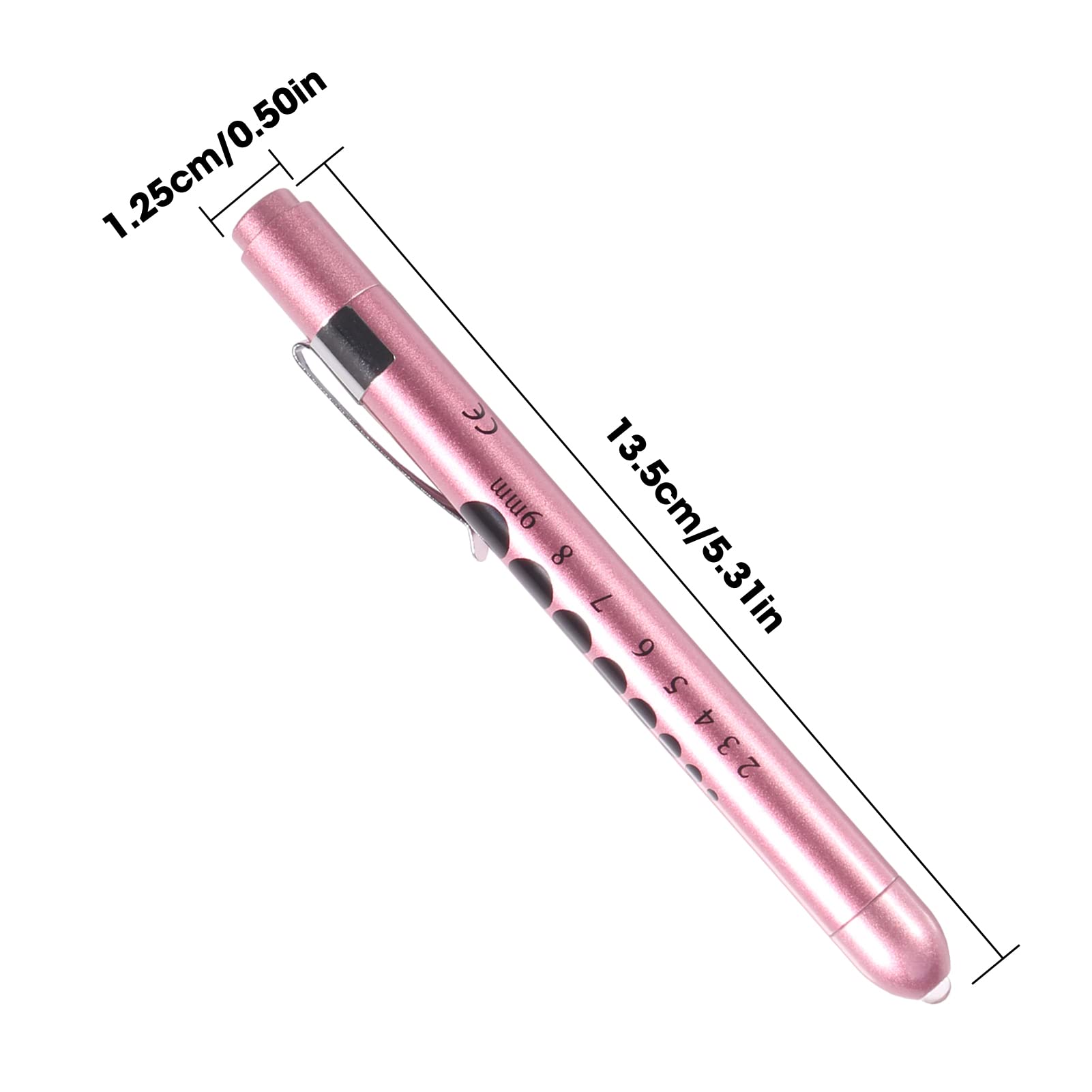 ACEIRMC 3pcs Pen Light,Nurse Medical Reusable LED Penlight White Light with Pupil Gauge and Ruler (Rose + Purple + Rose Gold)