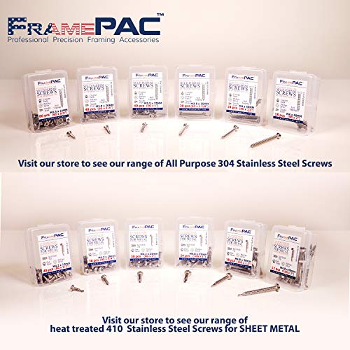 FramePac #10 x 1.5 Sheet Metal Screws 410 Martensitic Stainless Steel Self-Drilling Pan Head Phillips Drive Screw(Pack of 18 - M4.8 x 38mm)