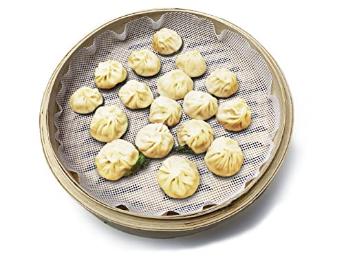 5Pieces 12 Inch Silicone Steamer Liners, Roud Non Stick Silicone Steamed Pad Baking Pastry Dim Sum Mesh for Home Kitchen Use