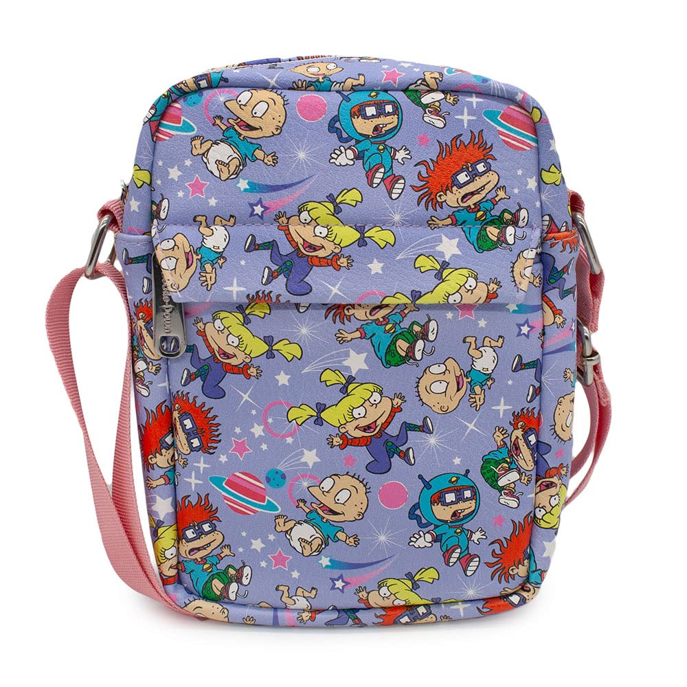 Buckle Down Nickelodeon Bag, Cross Body, Rugrats, Characters and Icons Collage, Vegan Leather