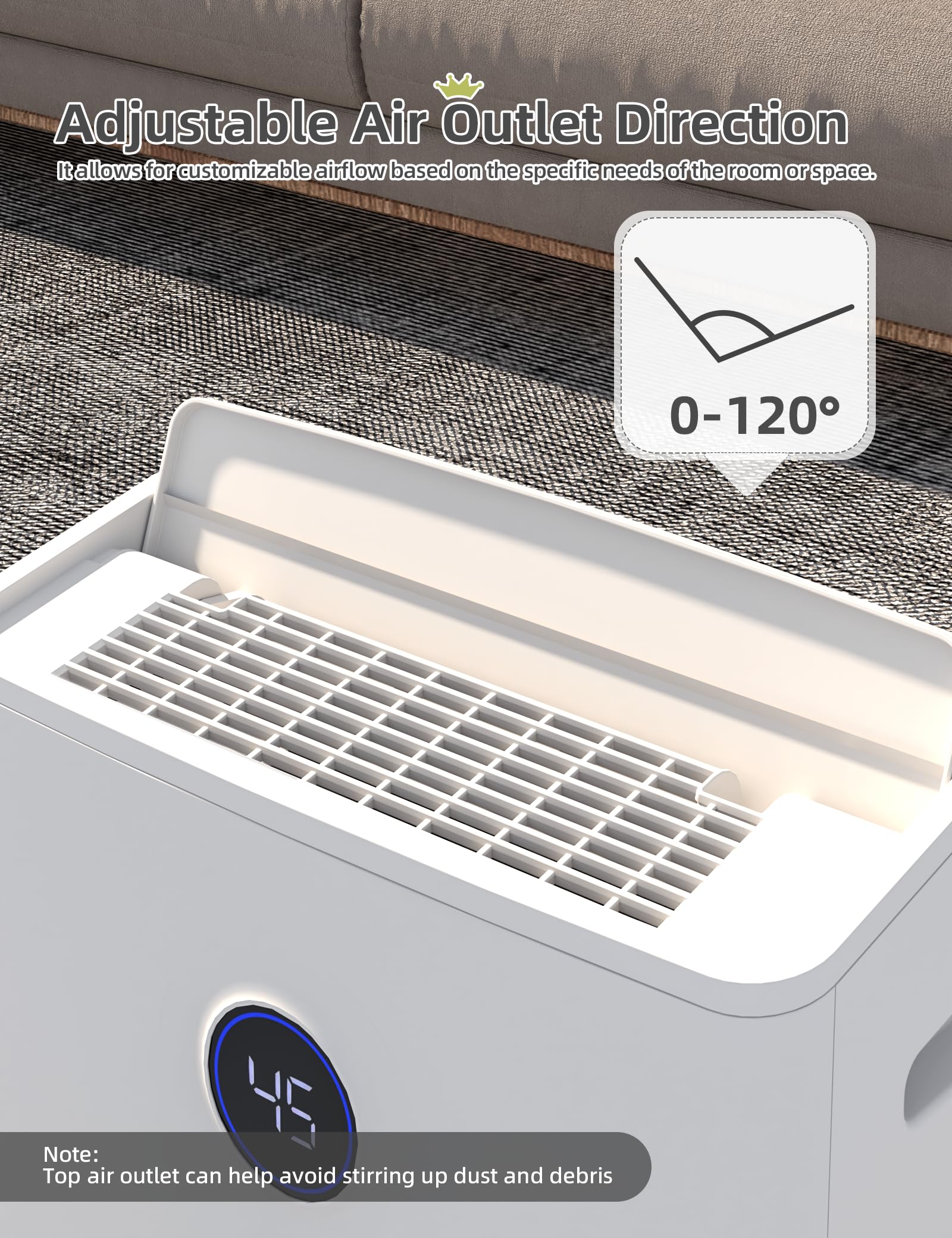 4500 Sq. Ft Dehumidifier for Basement, 50 Pints Large Dehumidifiers for Home with drain hose and 5L Water Tank, Powerful Moisture Removal for Whole House, Large Room, and Intelligent Humidity Control