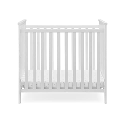 Delta Children Middleton Mini Crib with 2.75-Inch Mattress - Greenguard Gold Certified, Textured White