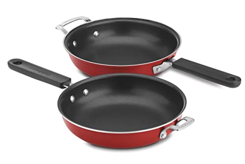 Cuisinart FP2-24R 10-Inch Nonstick Set Frittata Non-Stick Sauce Pan, Red