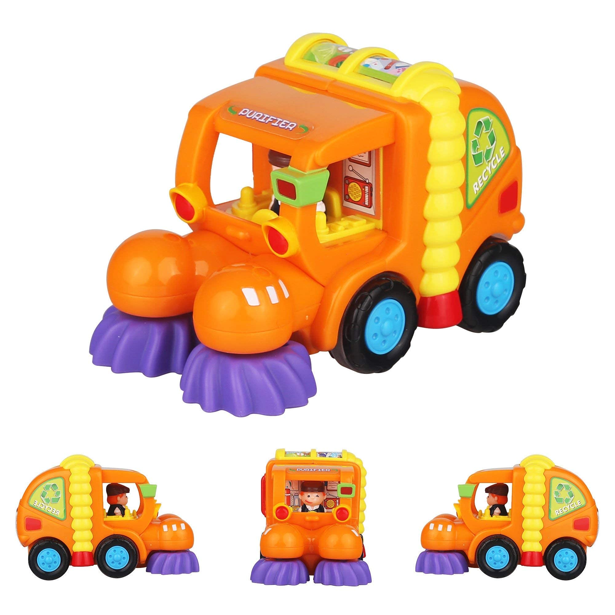 CifToys Musical Learning Workbench Toy and Push and Go Friction Powered Car Toys for Kids, Boys and Toddlers with Sound Effects & Lights Engineering Pretend Play