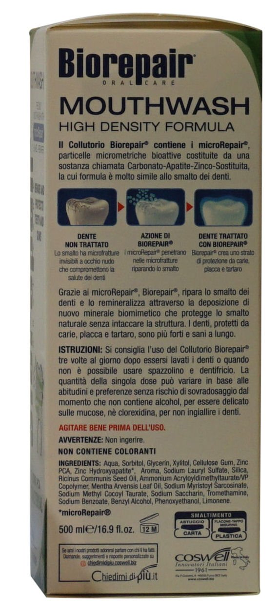Biorepair: " Collutorio " Mouthwash 500ml/16.9 fl.oz - Pack of 3