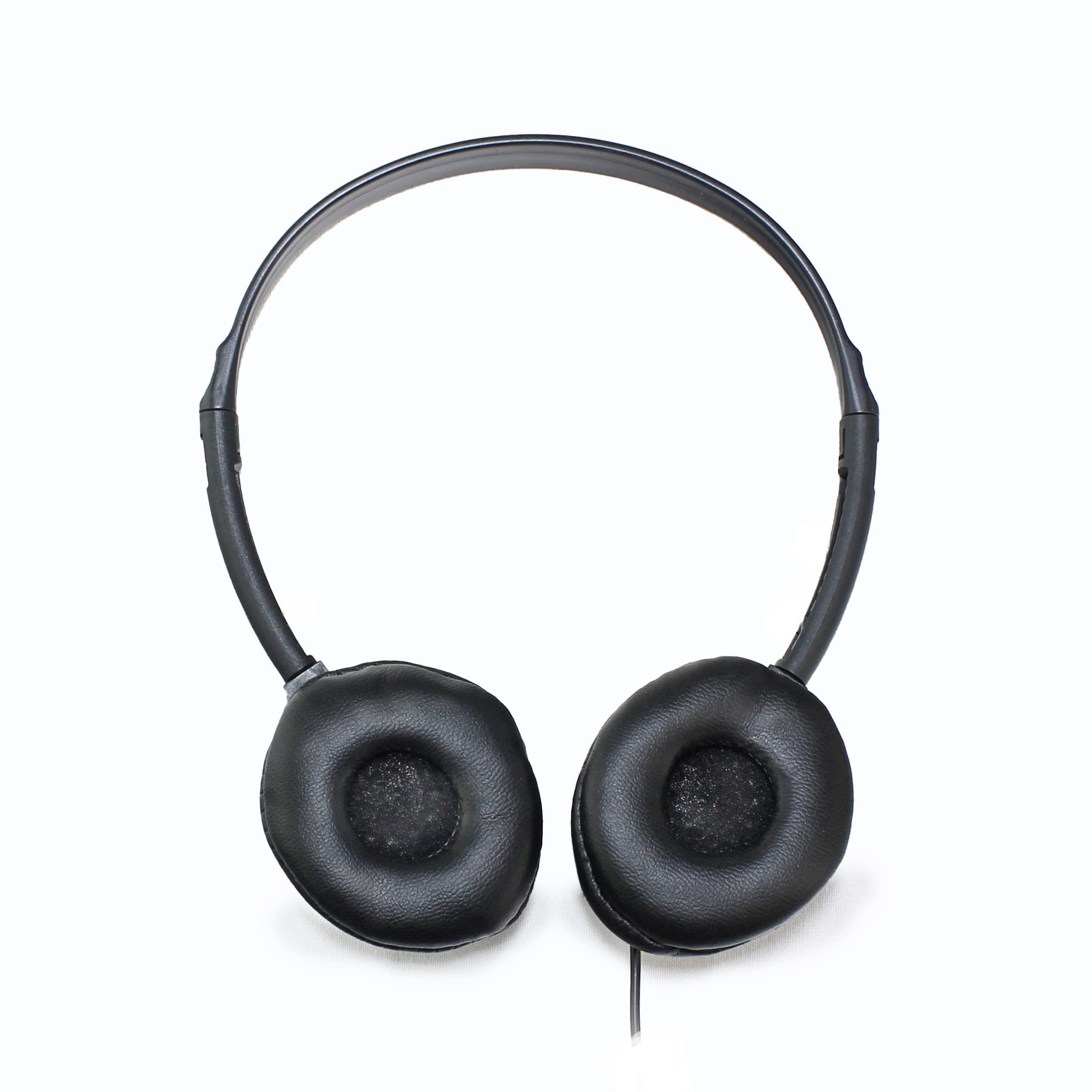 Soundnetic SN313 Classroom Over The Head Stereo Headphones with Leatherette Earpads, Black, Count of 100, Pack of 1