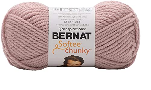 Bernat Softee Chunky Yarn Bundle Super Bulky Number 6 Gauge Yarn, 3 Skeins (Gray Rose)