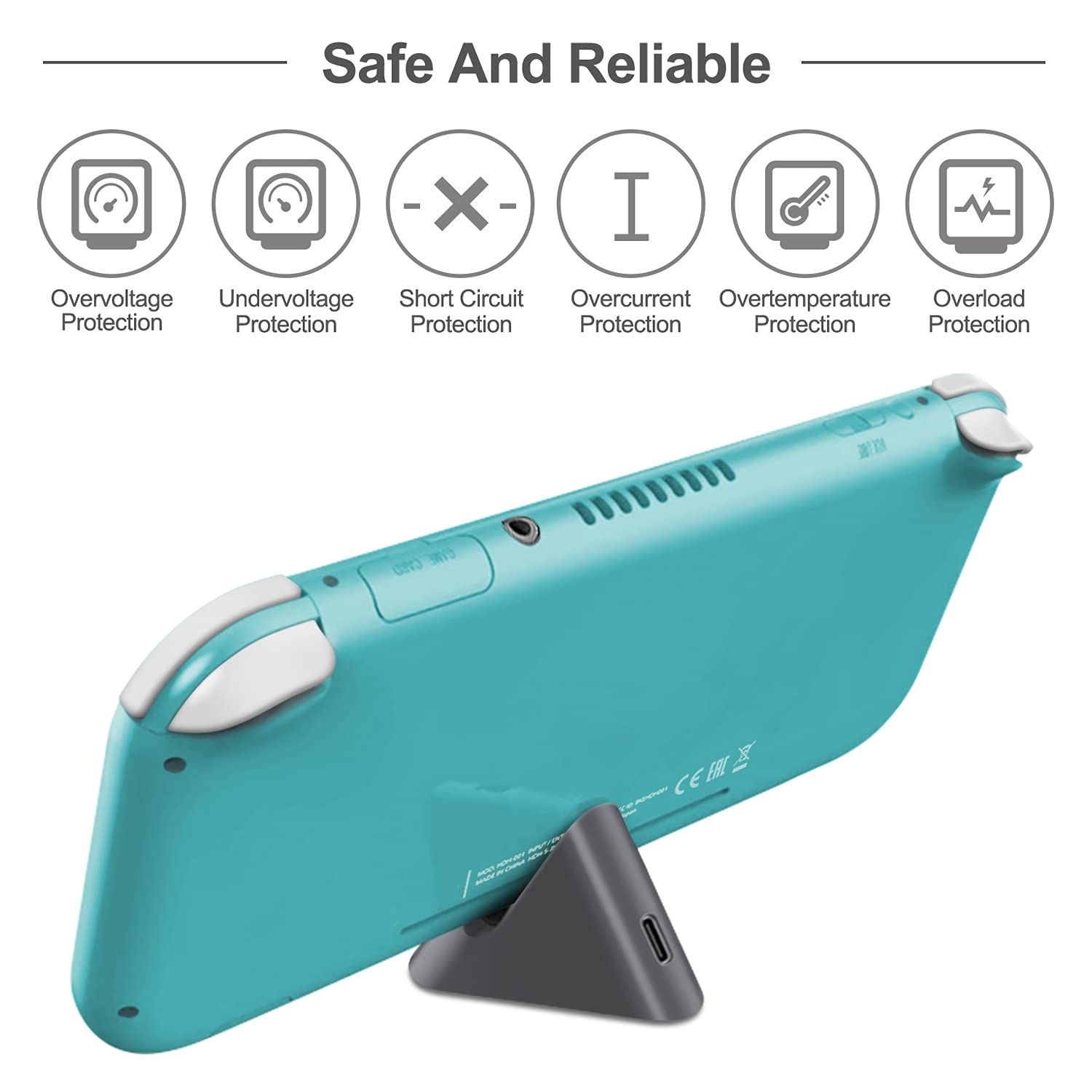 Charging Dock Compatible with Nintendo Switch/Switch Lite/Switch OLED Model, Compact Charger Stand Station with Type C Port Compatible with Nintendo Switch Lite 2019 / Switch OLED Model(Gray)