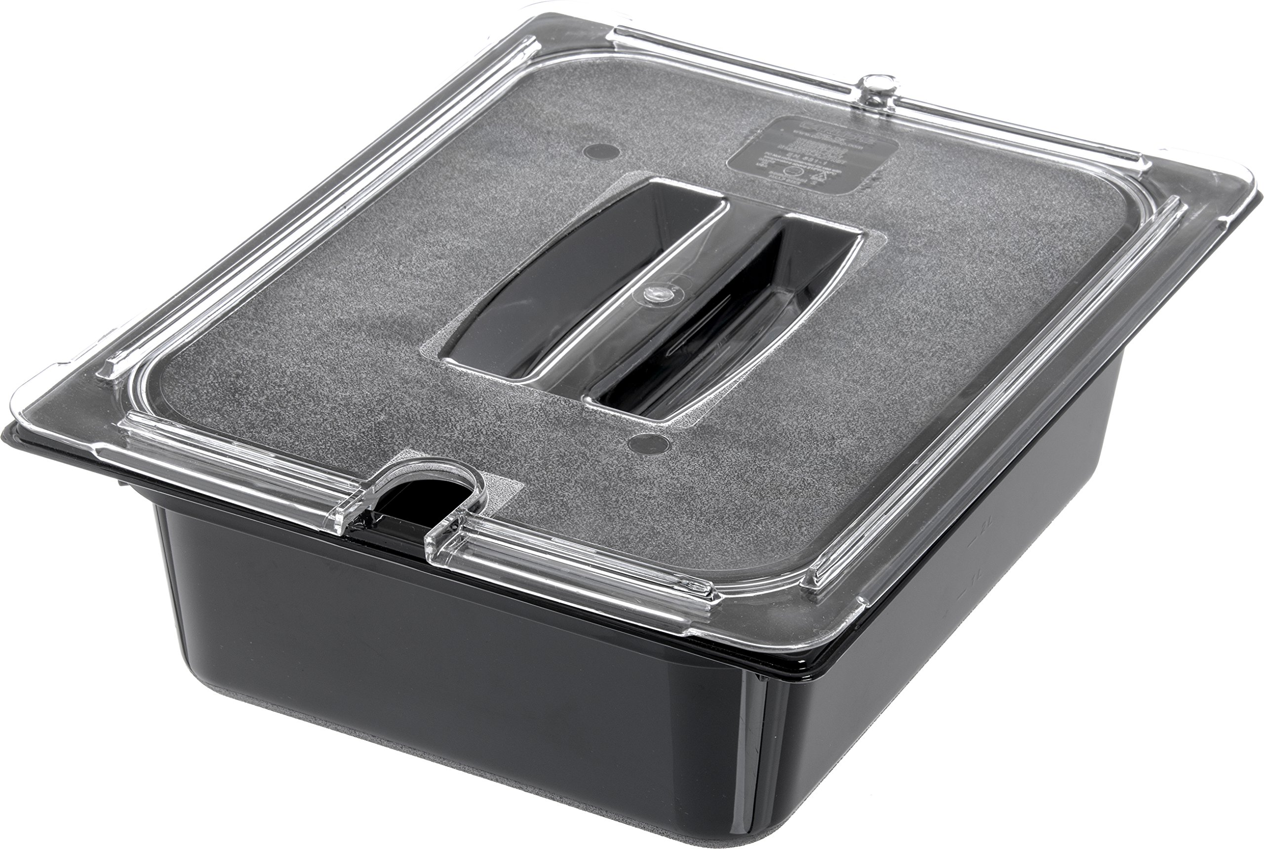 Carlisle FoodService Products 10221B03 StorPlus Half Size Food Pan, Polycarbonate, 4" Deep, Black