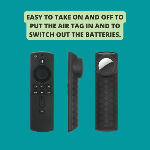 Case for Amazon Fire TV Remote with AirTag Holder | Fire TV Stick Remote Holder with Air Tag | Deluxe Silicone Fire TV Remote Protection | Amazon Remote Anti-Loss System (Red)