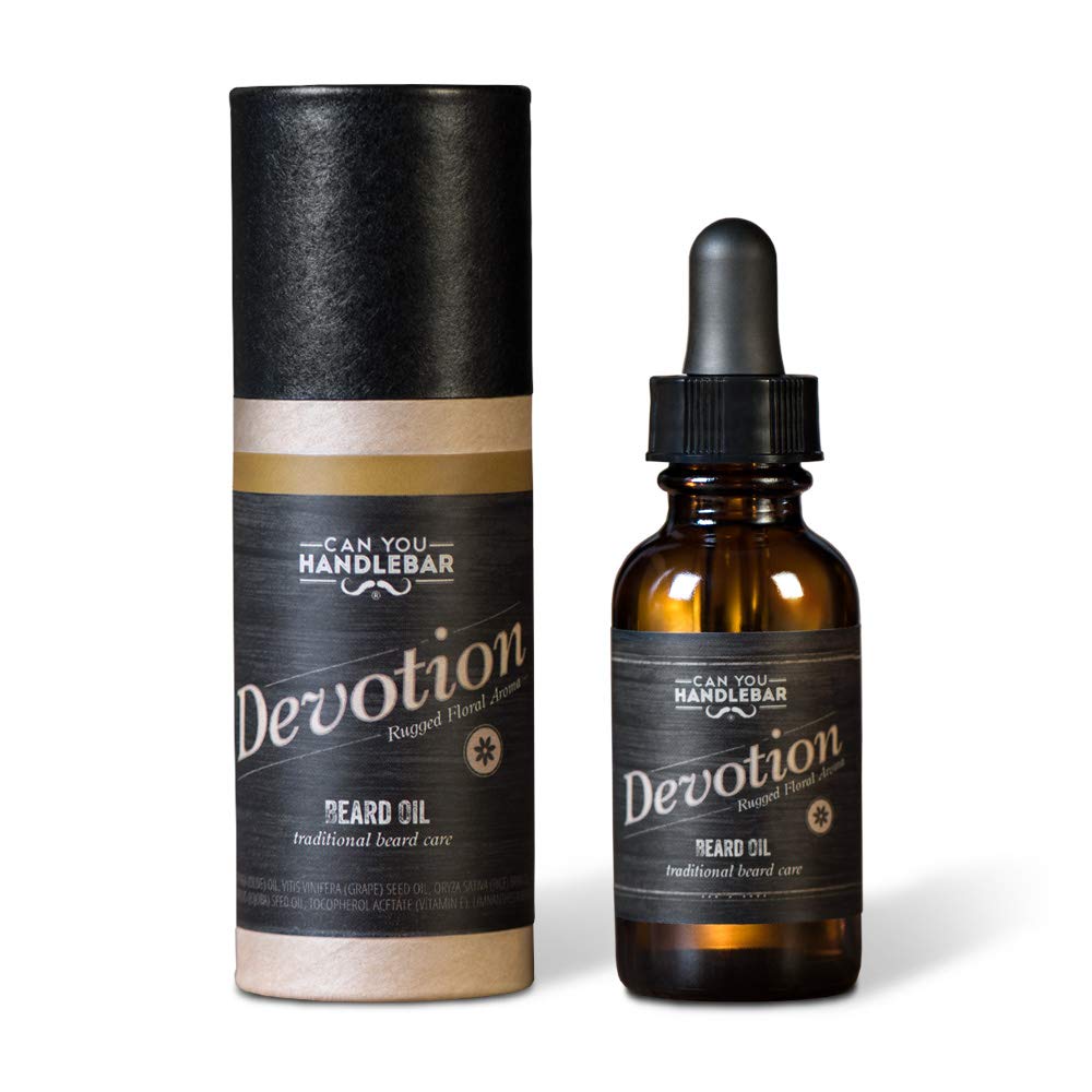 CanYouHandlebar Beard Oil for Men, Natural Beard Care Conditioner Moisturizer Softener Grooming Product, Patchouli and Floral Scent, 1oz Dropper Bottle