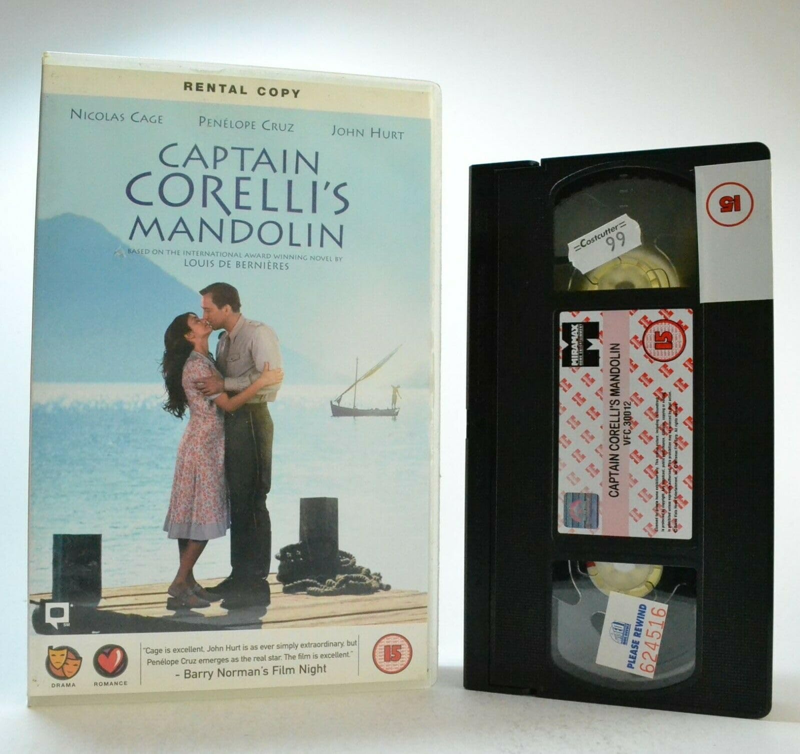Captain Corelli's Mandolin: Romance/Drama - Large Box - N.Cage/P.Cruz - Pal VHS