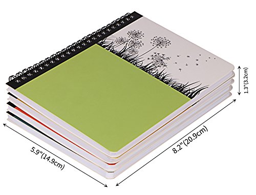 Hardcover Spiral Notebook, Dream Tree Journal to Write in, Blank Diary, Composition Notebook College ruled 80 Sheets, 5.5 x 8.3inch, 4 Pack