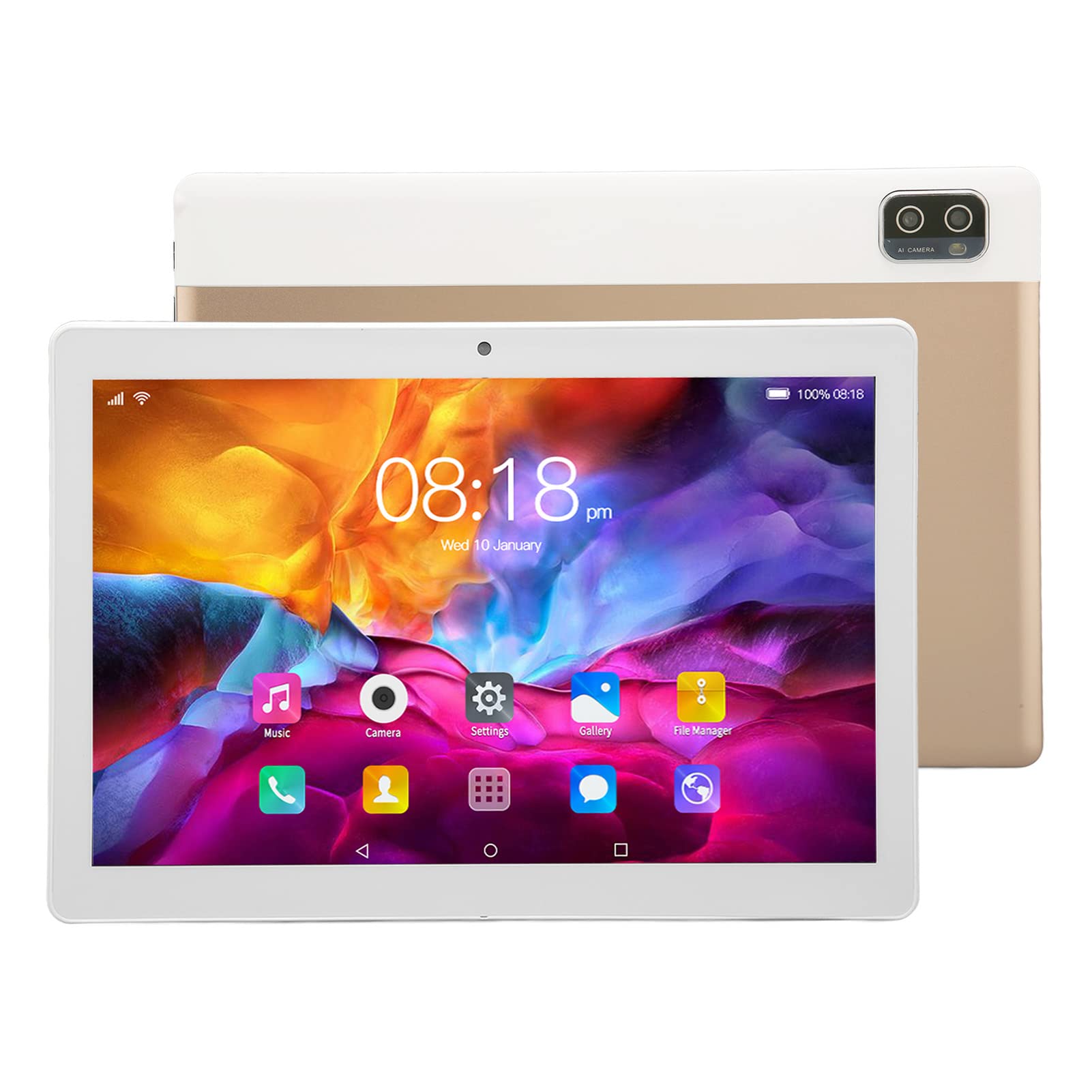 Acogedor 10.1 Inch 5G WiFi Talkable Tablet, 1960x1080 HD Resolution IPS Display, Deca Core CPU Processor, 6GB of RAM and 128GB of ROM, Dual Camera
