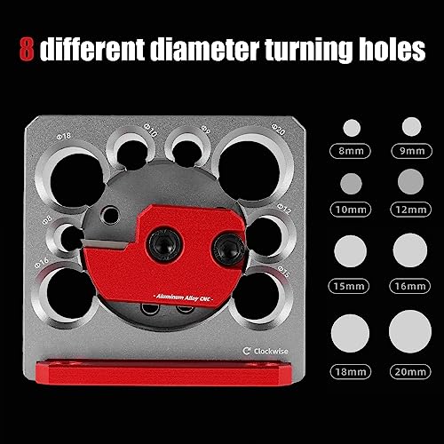 6Pcs Dowel Maker Jig Kit Metric 8mm to 20mm Adjustable Dowel Maker with Carbide Blade Electric Drill Milling Dowel Round Rod Auxiliary Tool for Wooden Rods Sticks Woodworking (Silver Red)