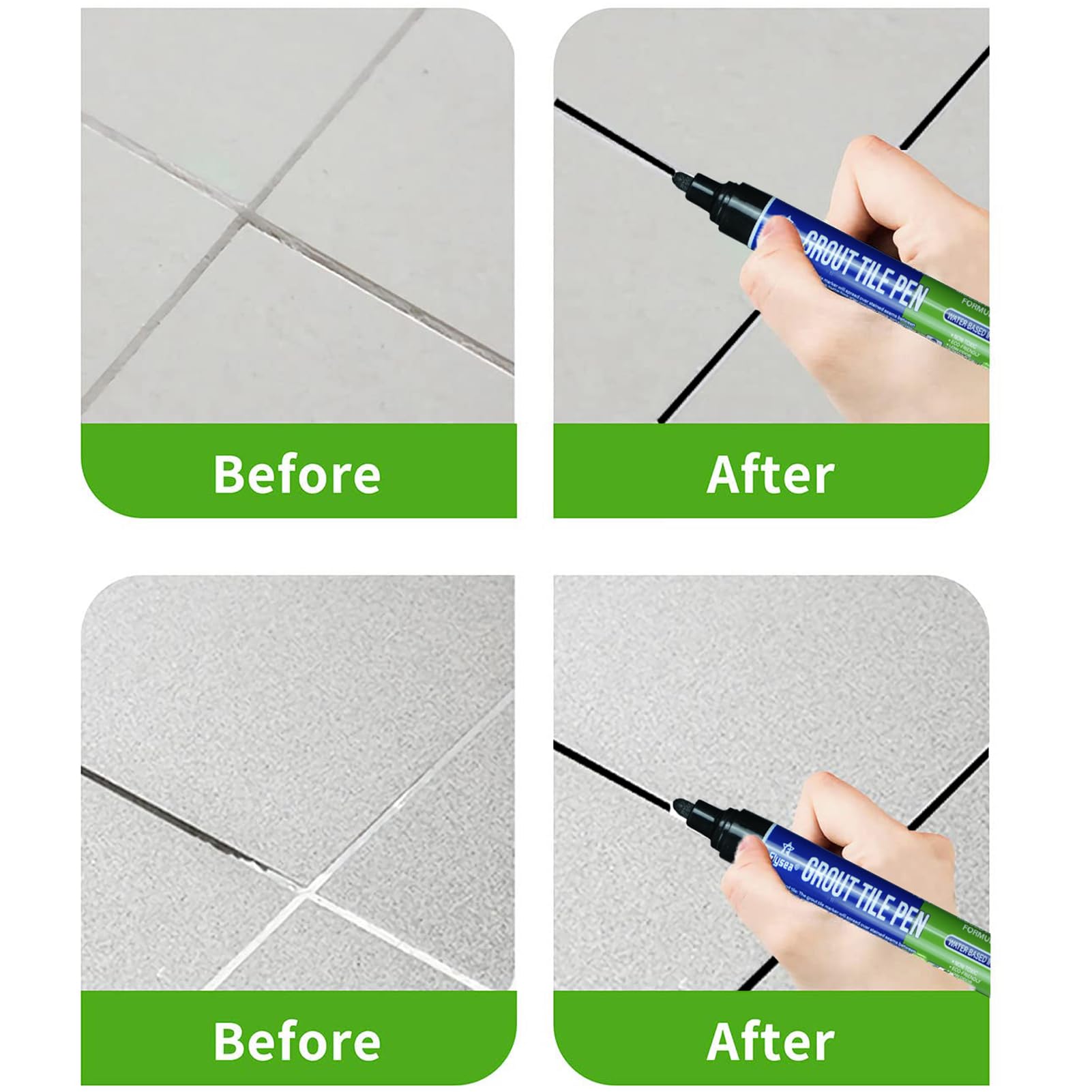 5 Pieces Tile Grout Pen Repair Marker to Restore Tile Grout Wall Floor Bathrooms and Kitchen