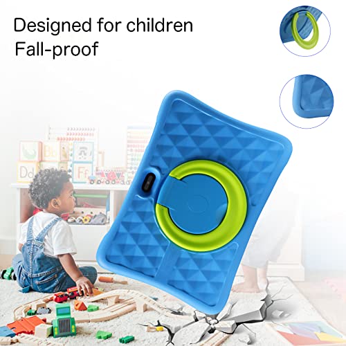BYANDBY Kids Tablet 10 inch, Android Tablet for Kids, IPS HD Display 1280 X 800, 2GB+32GB ROM, Games, Wi-Fi, Parental Control, Dual Cameras, Tablet Silicone Case, Gift for Boys(Blue)