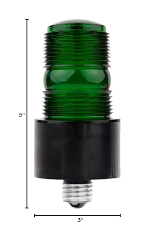 TOMAR 485S-G Microstrobe E26 Medium Bulb Base, 120VAC, Green Lens (Green, Screw-in Base (120 VAC))