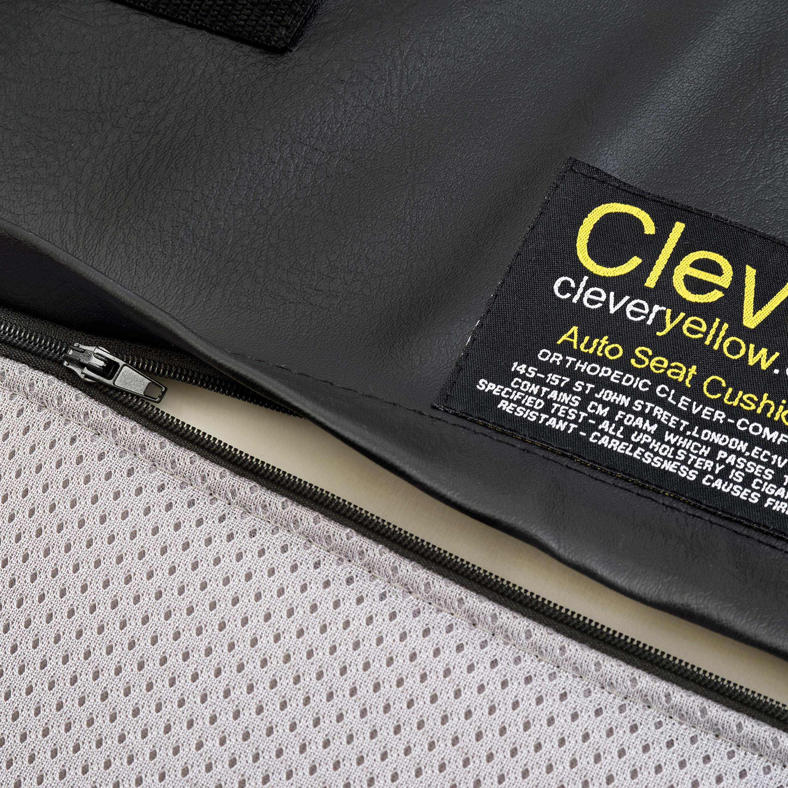 Car Seat Booster Cushion with Strap - Extra Firm for Added Height, Thick 2 Inch Foam Auto Wedge, Coccyx Support for Back, For Drivers, Office Chairs, Wheelchairs, Breathable, Washable Cover